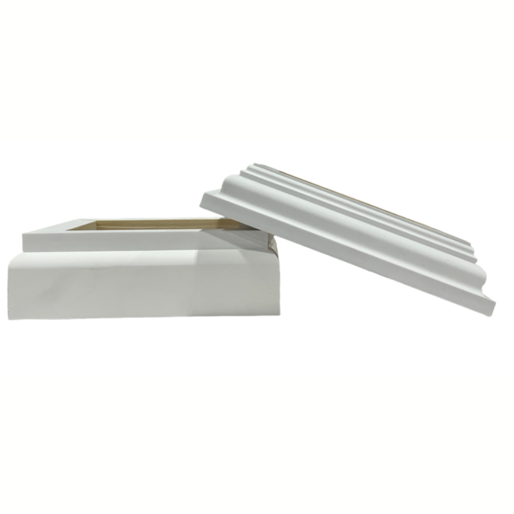 Classic Square Column Cap & Base 2 Piece Set - Columns Plus
