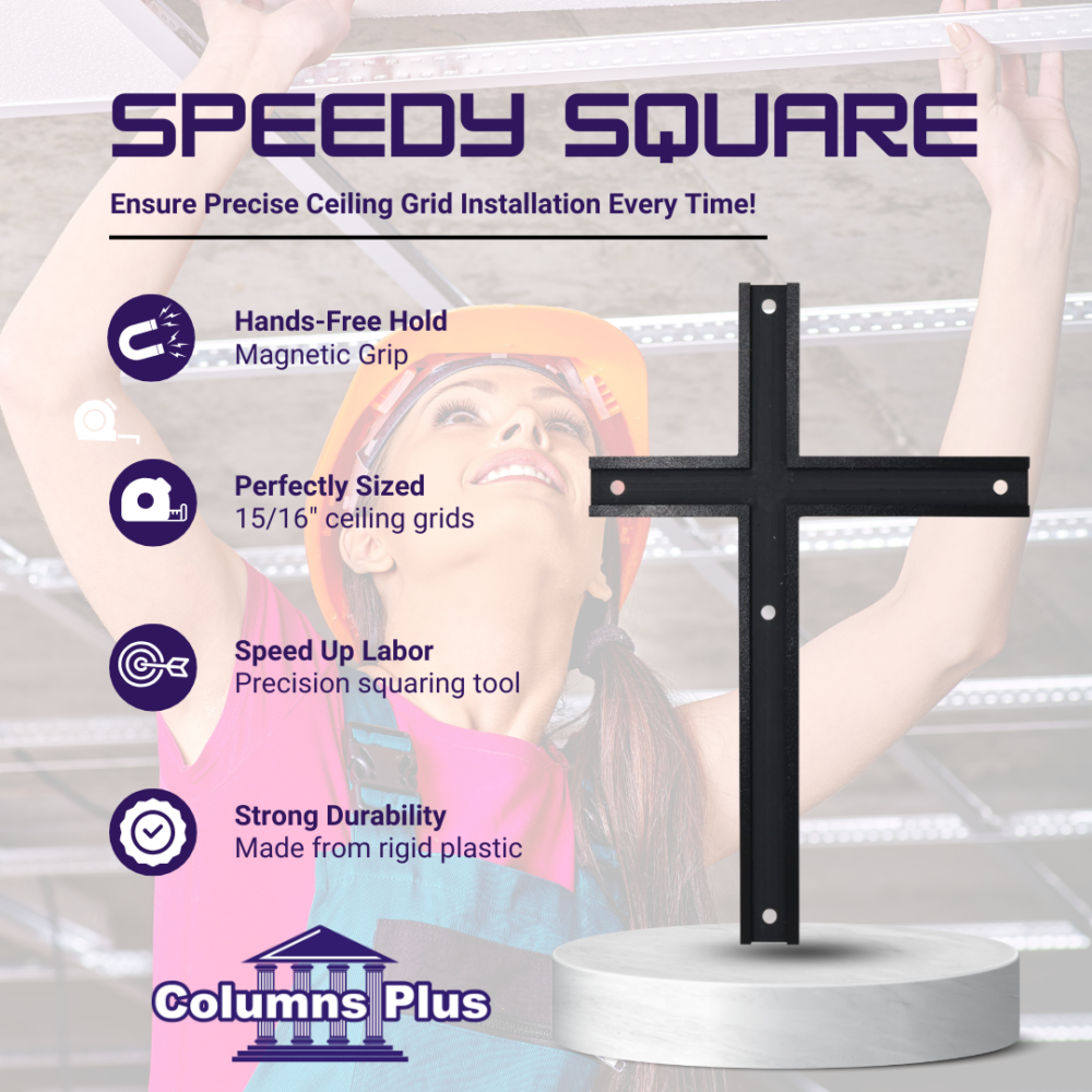 Speedy Square - suspended ceiling grid t-bar squaring tool